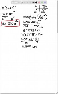 For the following exercises, use this scenario: A biologist recorded a count of 360 bacteria present in a culture after 5 minutes and 1000 bacteria present after 20 minutes. Rounding to six significant digits, write an exponential equation representing this situation. To the nearest minute, how long did it take the population to double? | Numerade