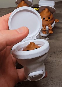 Cute Toilet Poop Buddy Set – Clicker, Storage!