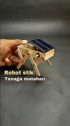 Diy kreatif robot stik berkaki empat bertenaga matahari #diy #creative #toys #mainan #amazing #robot