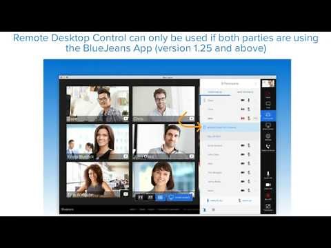 Using Remote Desktop Control in a BlueJeans onVideo Meeting