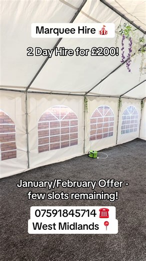 Birmingham Marquee Hire - Book Now for January/February
