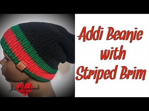 Addi Beanie with Striped Brim Tutorial (King-Size)