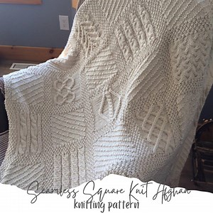 Knitting Pattern Seamless Cable Afghan, Knitting Pattern Blanket Squares, Intermediate Knitter, Knitted Throw, Worsted Weight Yarn, - Etsy