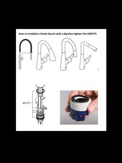 How to install a Grohe faucet with the blue mount nut (48477)