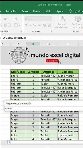 como usar la funcion sumar.si.conjunto en Excel #mundoexceldigital #tutorial #sumar.si.conjunto