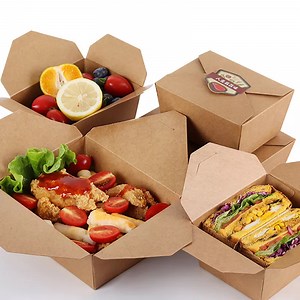 [Hot Item] Disposable Food Containers Take out Fast Food Paper Box Resistant Paper Food Box with Dividers Meal Box