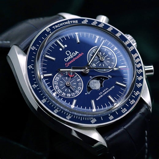FSOT: Omega Speedmaster Moonphase Blue Dial Blue...