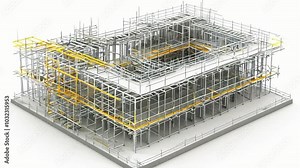 3D BIM model of reinforcement framework of the building