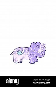 rise and float animation of cartoon triceratops Stock Video Footage - Alamy