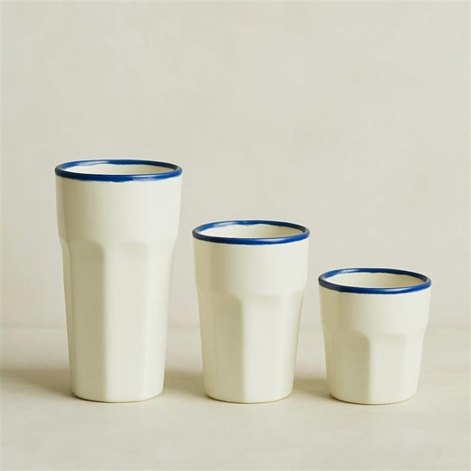 PORCELAIN COFFEE MUG, Handleless Ceramic Mug, Blue Rim Glossy Porcelain Tumbler, Modern Minimal Mug, Nova Line Mug, 6–12 Oz - Etsy Australia