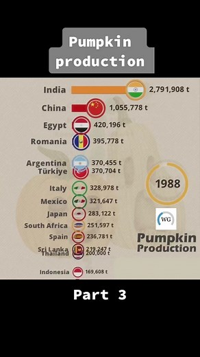 Worldwide pumpkin production - Part 3 #worldwide #pumpkin #production #percentage #country