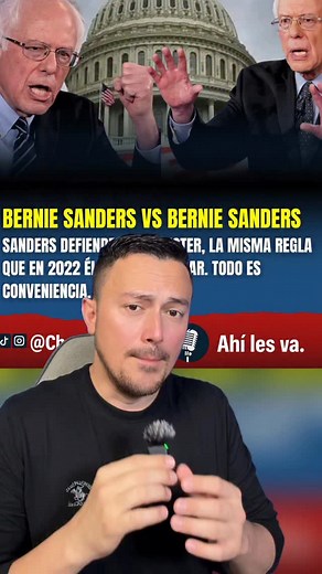 🇺🇸 EE.UU.: Bernie Sanders ahora defiende el filibuster, la misma regla que en 2022 quería eliminar cuando los demócratas eran gobierno. Entonces decía que debía cambiarse porque bloqueaba sus leyes, pero ahora la protege con pasión. Cuando están en el poder, estorba; cuando lo pierden, la veneran. #parati #ig #reel #fb #noticia #reels | Chechosangui