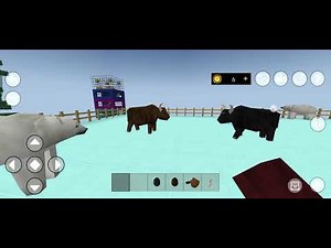 Mini Block Craft black bull and brown bull fight