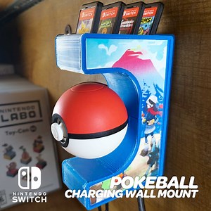 Pokeball Plus Charging Wall Mount: Game Cartridge Holder - Etsy