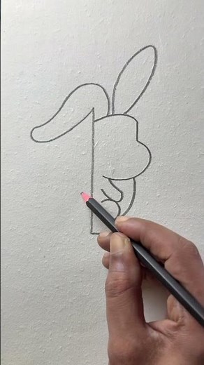How to draw rabbit with 1 step by step