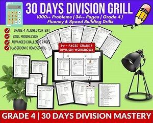 Exercices sur la division, exercice de division longue, impression du cahier d'exercices de maths, problème de division des mots, maths à la maison, fiche d'exercices sur la division du temps - Etsy France