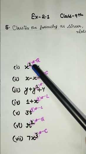 Class 9 Math | Ex 2.1 Q 5 | Polynomials ( Linear, Quadratic, Cubic )