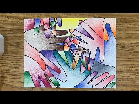 Overlapping Hands — 3rd Grade Art Lesson
