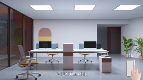 AIKVSXER 2 ft. x 2 ft. 5500 Lumen White Integrated LED Panel Light 5CCT 0-10V Dimmable Recessed Light Fixture (8-Pack) U-PL22-F55-8P