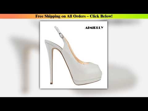 Elegant Women's High Heels Open Toe Platform Pumps Slingaback Strap Stilettos Ladies Wedding Party