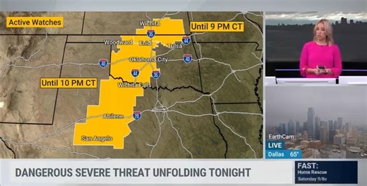 5.6K views · 145 reactions | A dangerous severe weather threat is unfolding across the South, with a Severe Thunderstorm Watch in effect for parts of Texas, Oklahoma, and Kansas until 10pm CT. We’re tracking it all on air and on our TV app: streamtwc.com | The Weather Channel | Facebook