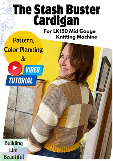 Stash Buster Cardigan Knitting Machine Pattern | LK150 Beginner Sweater Tutorial | Easy Stash Busting PDF   Free Video Guide - Etsy