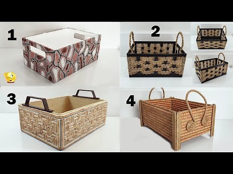 DIY - 4 BEAUTIFUL BASKET IDEAS - Storage Basket Ideas - Handmade Organizer Basket #2
