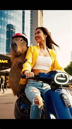 A Capybara’s City Journey – Riding Scooter, Eating Street Food, Living Life