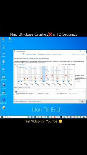 perfmon /rel Command | Check PC Stability & Crash History | Windows Reliability Monitor
