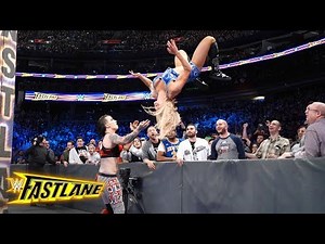 Charlotte Flair hits a vicious moonsault on Ruby Riott from atop the barrier: WWE Fastlane 2018