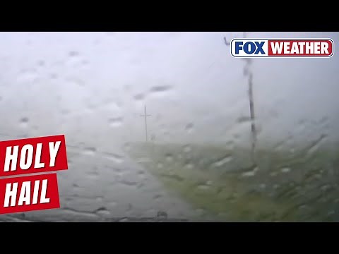 Watch: Large Hail Pounds On Car Windshield During Severe Weather In Kansas
