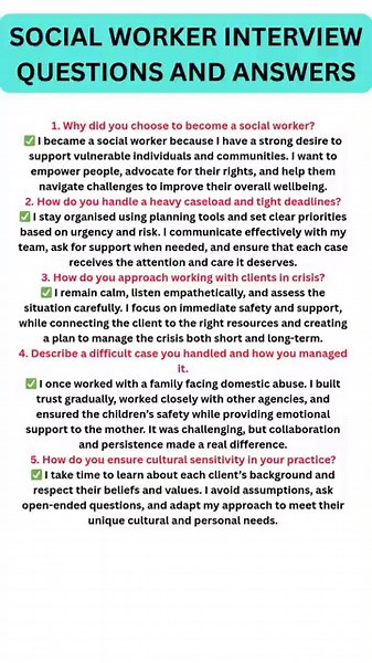 Social worker interview questions and answers (pass your interview) #socialwork #interview #shorts