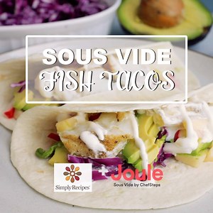 Sous vide fish tacos, you guys! Sous vide is about the only way I cook fish anymore. It guarantees fish that's perfectly cooked throughout – never overcooked or undercooked. I love it. We developed this fish taco recipe just for you in partnership with ChefSteps – they're the BEST! ~Emma https://www.simplyrecipes.com/recipes/sous_vide_fish_tacos_with_fall_apple_slaw/ | Simply Recipes