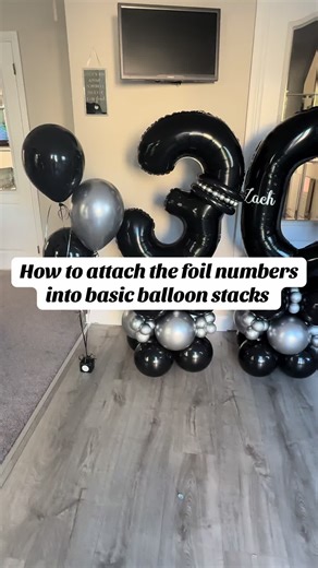 Attach Foil Numbers to Balloon Stacks Easily