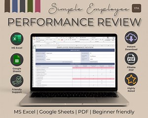 Employee Performance Review Template: HR Appraisal Excel & Google Sheets - Etsy