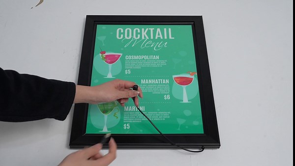 LED Light Up Movie Poster Frame 36" x 24" Led Art Photo Frame Light Box Advertsing Display Sign Holder Wall Aluminium Film Frame for Movie Poster Display (23.6" x 35.8"/Black Frame)