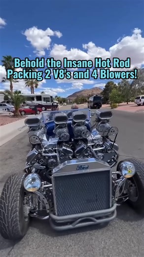 2M views · 18K reactions | Behold the insane hot rod packing 2 V8's and 4 blowers | Muscle Car Of The Day | Facebook