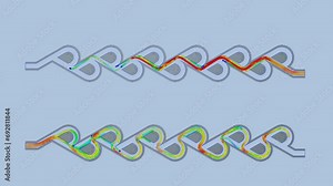 CFD simulation Computational fluid dynamics - Tesla valve flow simulation