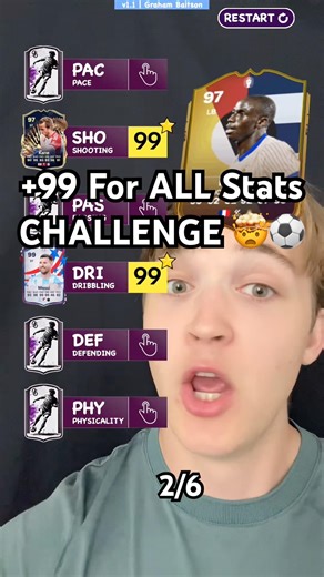 All 99 Stats Player Challenge ⚽️ #shorts
