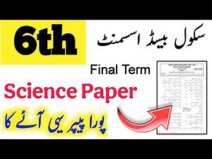 Science paper class 6th SBA 2025 | School base Assessment Final term | Questions for teachers |
