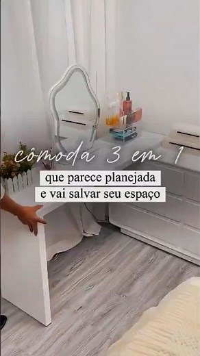 Cômoda com Escrivaninha em L com 6 Gavetas Leonie Yescasa Branco móveis 3 em 1