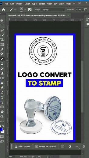 Create a Realistic Stamp from Your Logo in Photoshop2025 #viralreel #tipsandtricks #vector #Logo #Ai