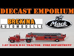 1:87 HO Scale Brekina Mack B-61 Tractor (Fire Department #10)