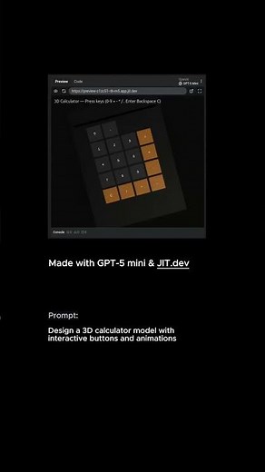 Design a 3D calculator model with interactive buttons and animations