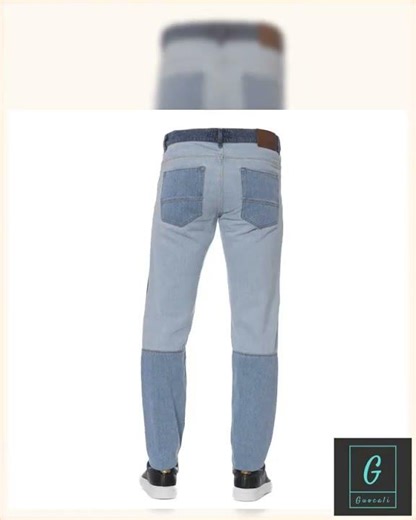 Casual Men Jeans – Mid-Rise Colorblock