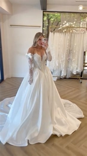 Blushing Bride Boutique on Instagram: "✨✨Style of the week✨✨ The CAVELLA wedding dress by @riccasposa is an elegant princess-style wedding gown featuring a lace corset bodice with a stunning basque waist that cascades into a voluminous ballgown skirt made of luxurious Mikado fabric that will take your breath away as soon as you try her on! Purchase Cavella as the style of the week at our Frisco location December 8-13 and receive 10% off your dream gown. Book an appointment by calling (214)-705-9