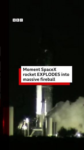 A SpaceX Starship rocket exploded while preparing for a flight test in Texas. #SpaceX #US #BBCNews