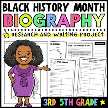 Women's History Oprah Winfrey Biography Research and Writing Project 3rd - 5th