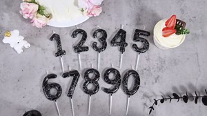 Black White Birthday Candles for Cake, Number 7 Candle Birthday Decorations Party Supplies, Cobweb Cake Topper for Theme Party Decorations for Boys Girls (Number 7)