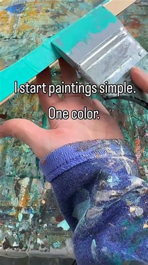 How I Start an Abstract Painting With One Color 🎨 Simple Art Process #abstractart #dawnbaja #intuit